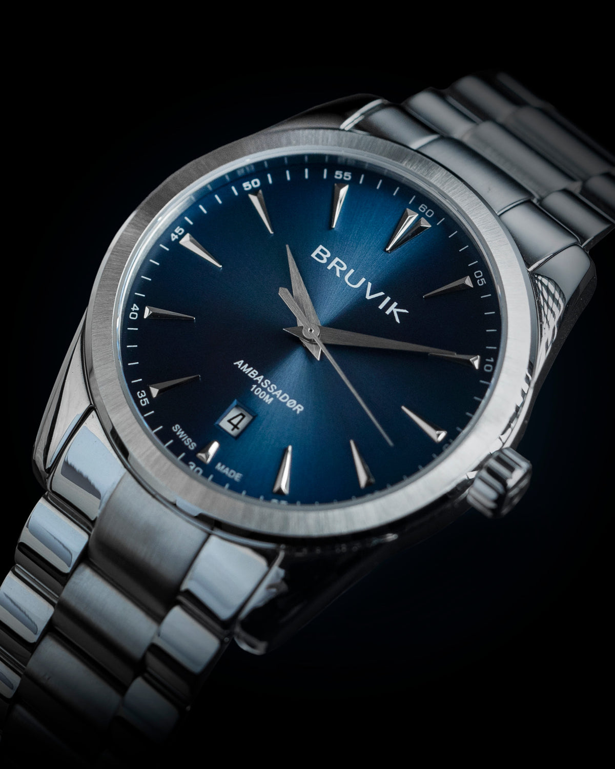 Bruvik Ambassador Travel Blue – Elegant Swiss Watch for Urban Explorers