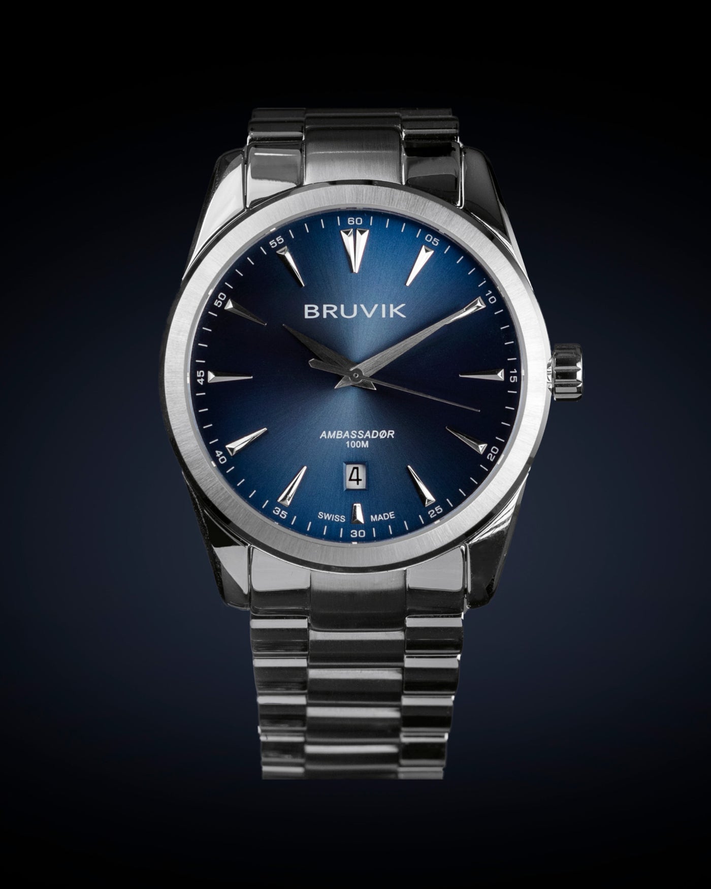 Bruvik Ambassador Travel Blue – Elegant Swiss Watch for Urban Explorers