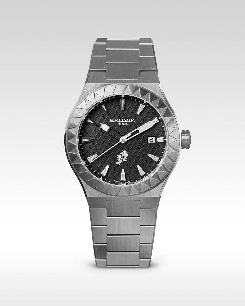 Bruvik Senja Okshornan – Swiss Black Dial Watch Inspired by Arctic Peaks